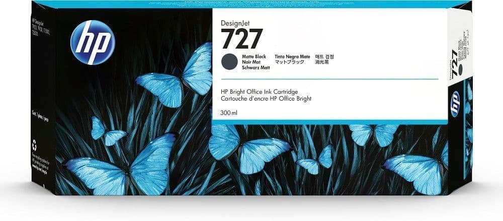 HP DesignJet T1500 Matte Black Ink Cartridge | HP No.727 | 300ml | C1Q12A