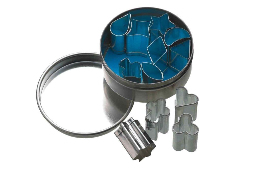 KitchenCraft 12 Assorted Mini Cutters With Metal Storage Tin