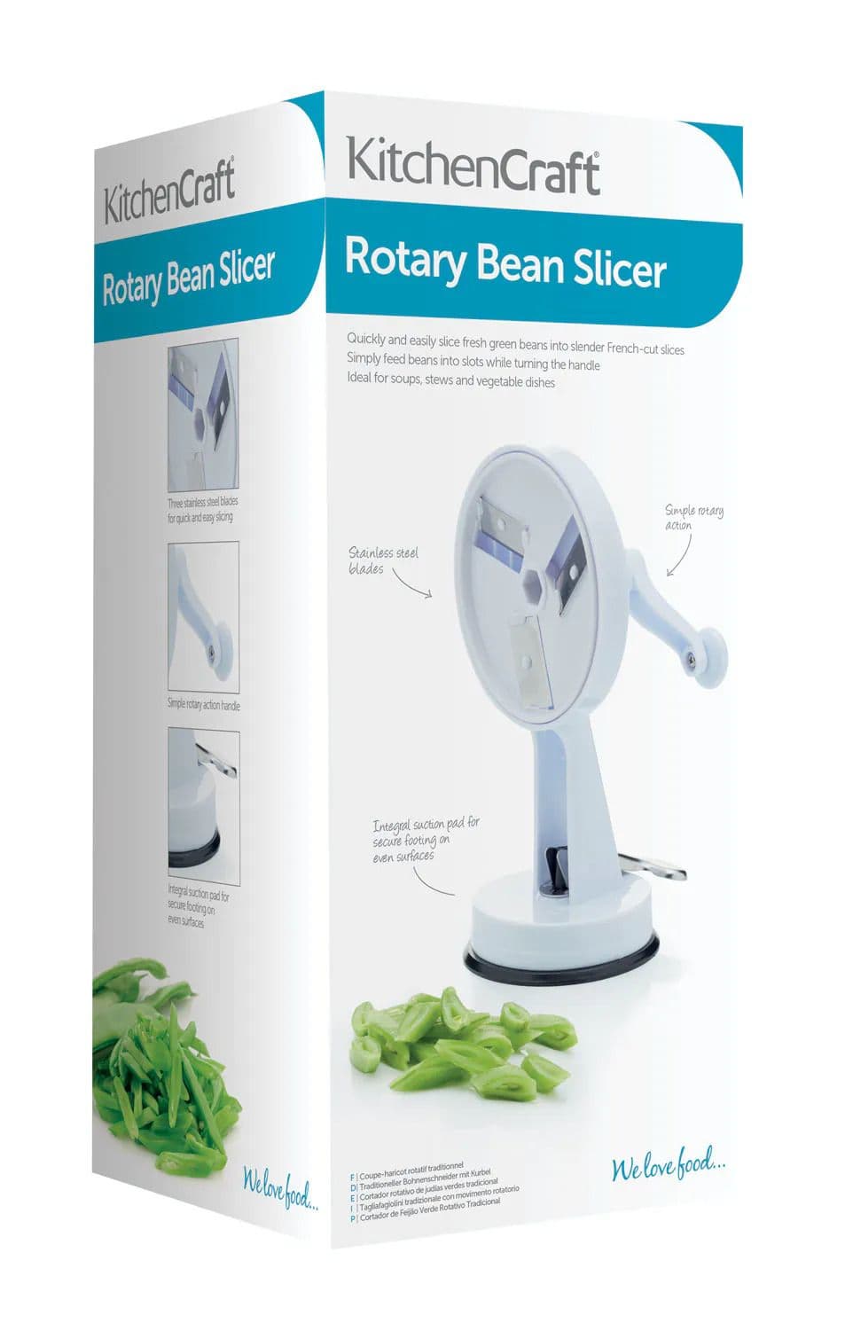 KitchenCraft Traditional Style Rotary Bean Slicer