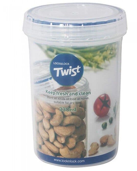 Lock & Lock Twist Round Airtight Food Storage Container 330ml LLS113