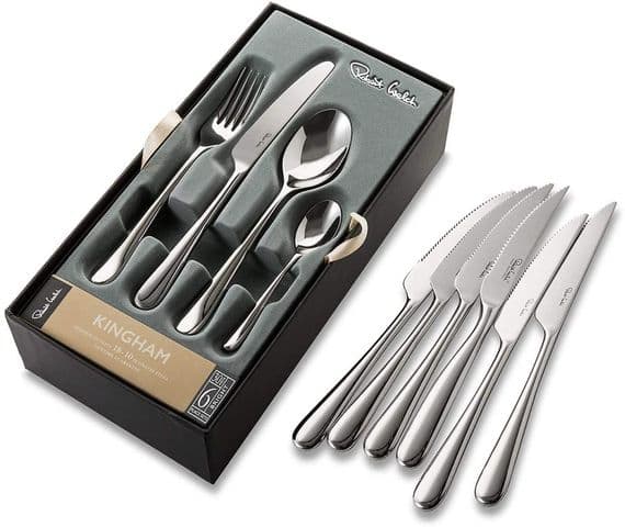 Robert Welch Kingham Bright 30pc Cutlery Set Inc 6 FREE Steak Knives