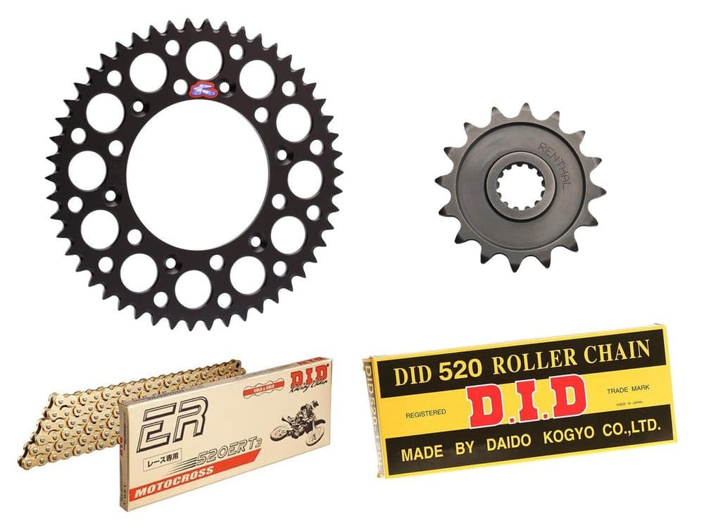 Renthal D I D Husqvarna Motocross Chain and Black Sprocket Sets