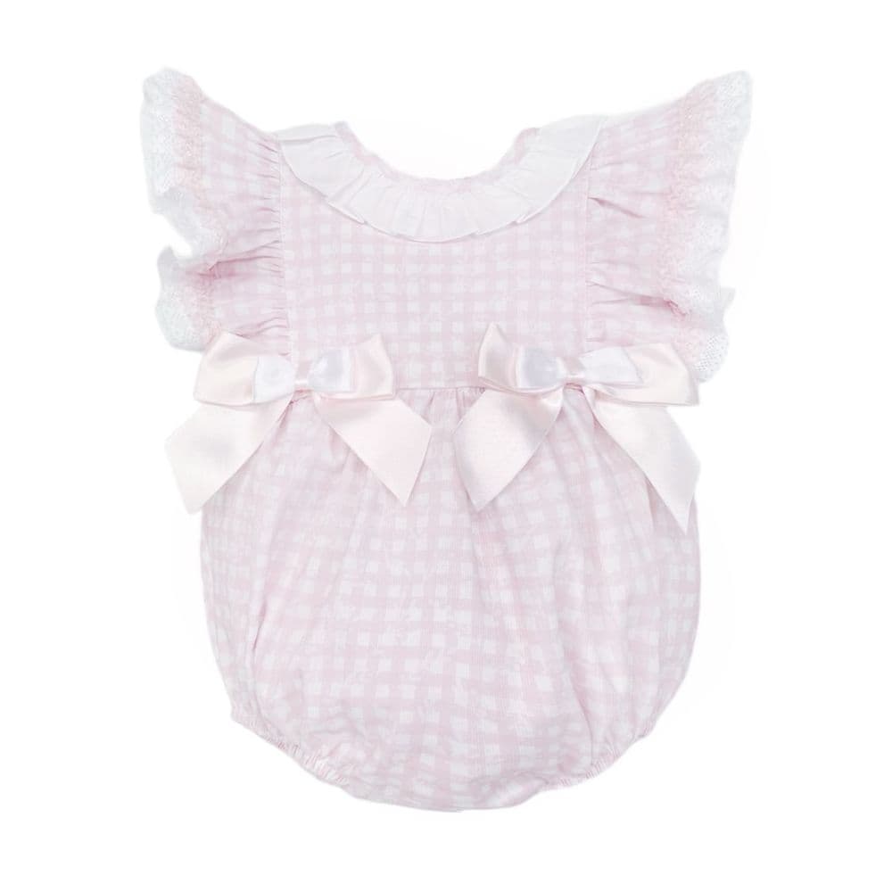 SALE Baby Girl Pink Floral Print Frilly Shoulder Romper "MYD25034"