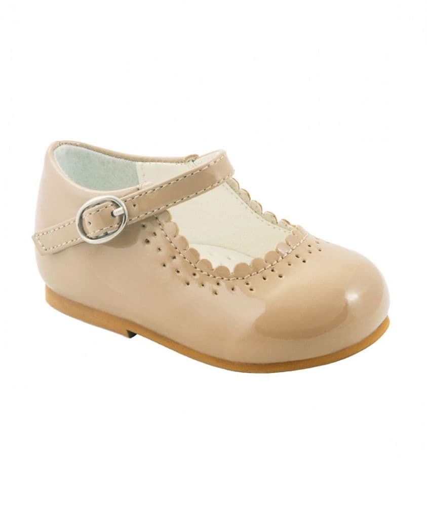 Baby Girls Patent Bar Shoes "Emma Camel"