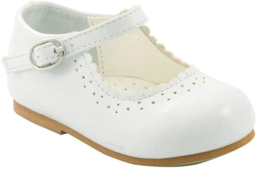 Baby Girls Patent Bar Shoes "Emma White"