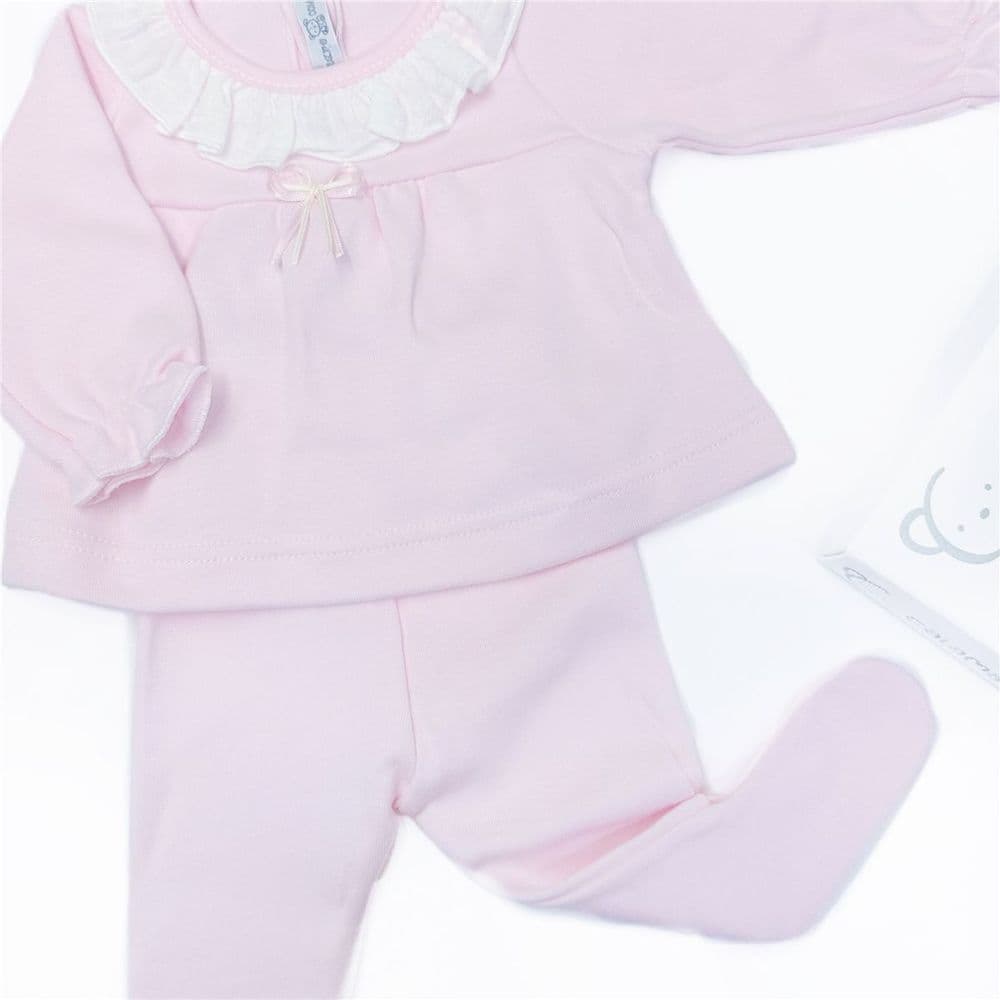 Calamaro Baby Girl Pink Cotton Suit "17848 Pink"