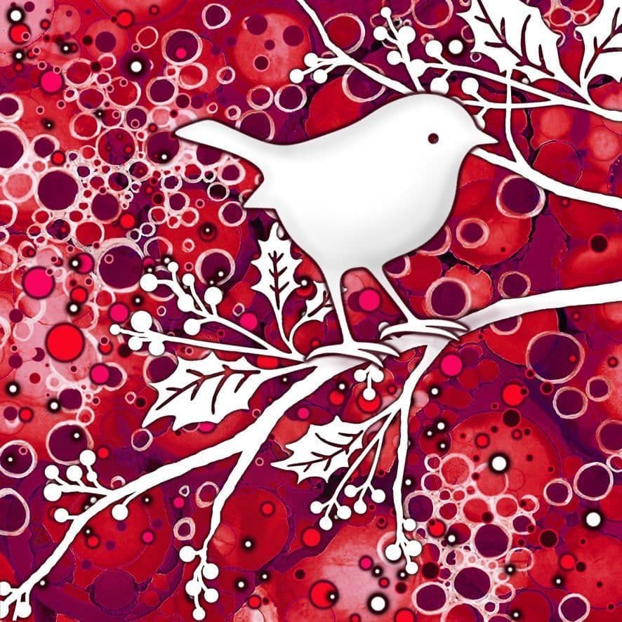 Christmas Red Robin Ceramic Coaster By Jo Crafts