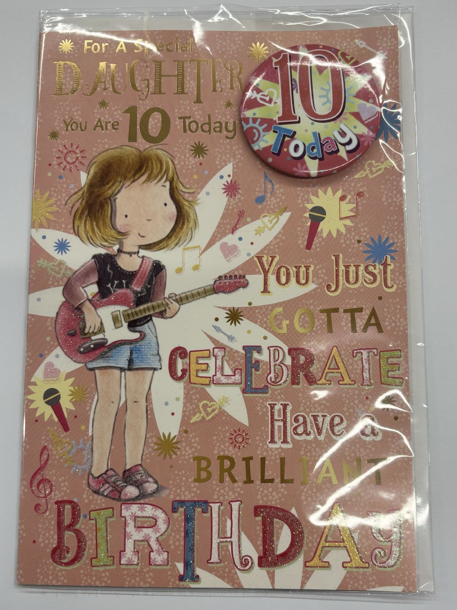 Daughter 10th Birthday Card Badge Card - Candy Club - Greetings Cards