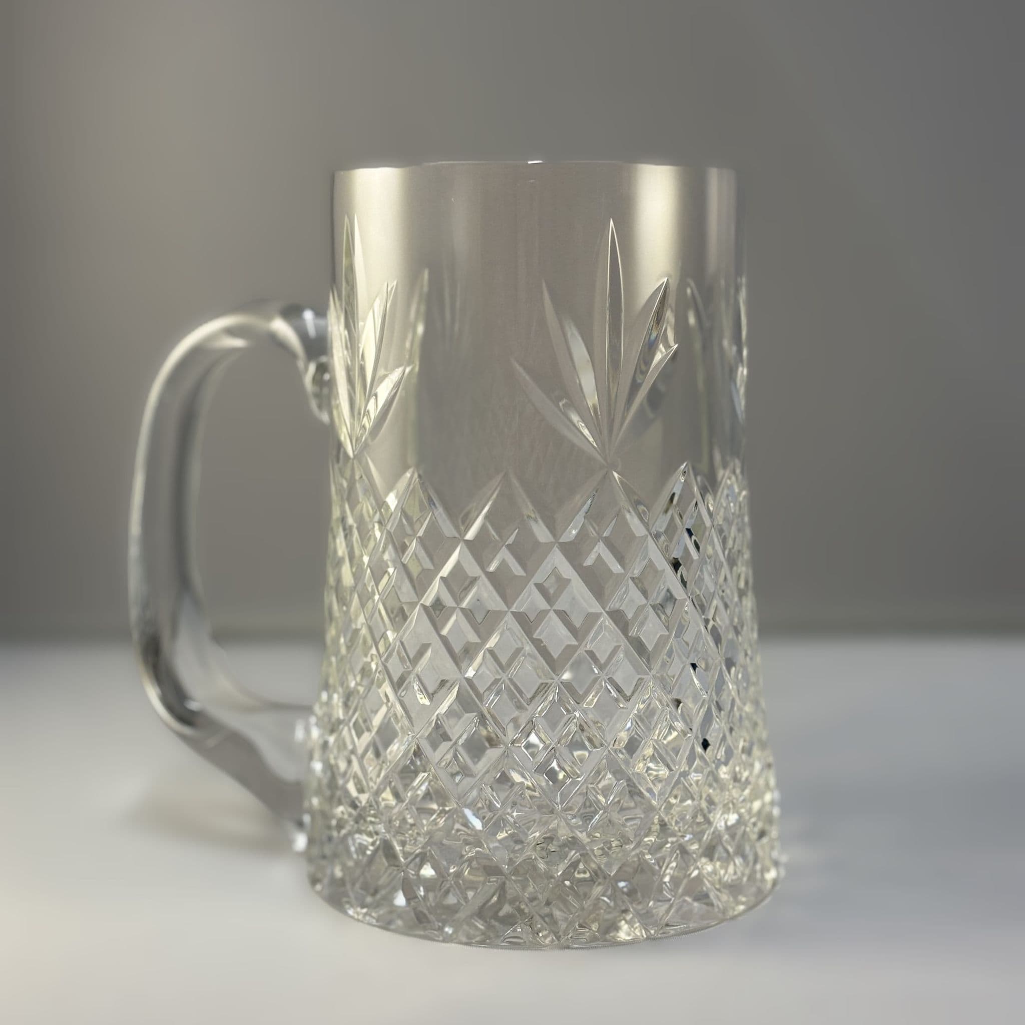 Lead Crystal Sloped Panel Tankard 0 595ltr Engraved