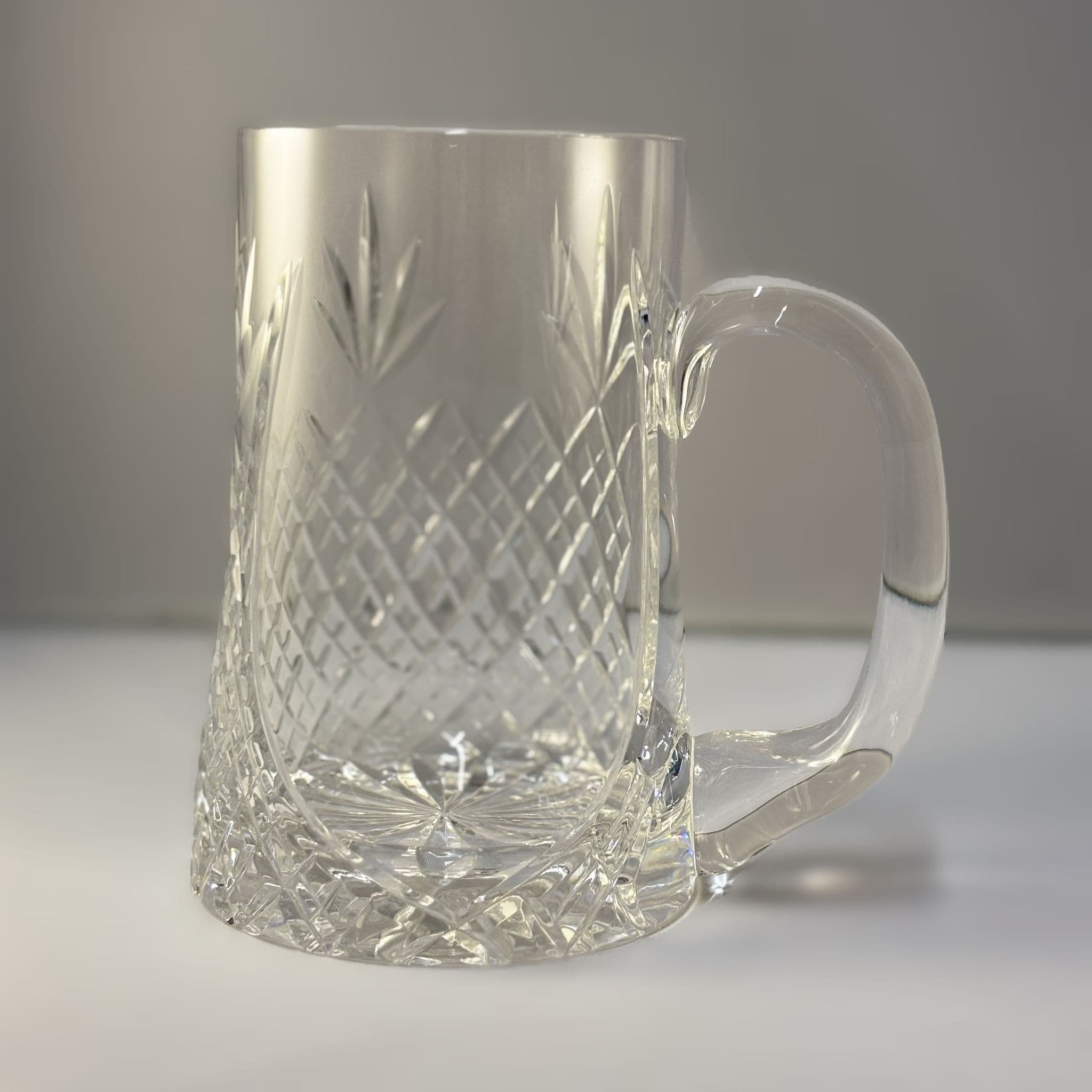 Lead Crystal Sloped Panel Tankard 0 595ltr Engraved