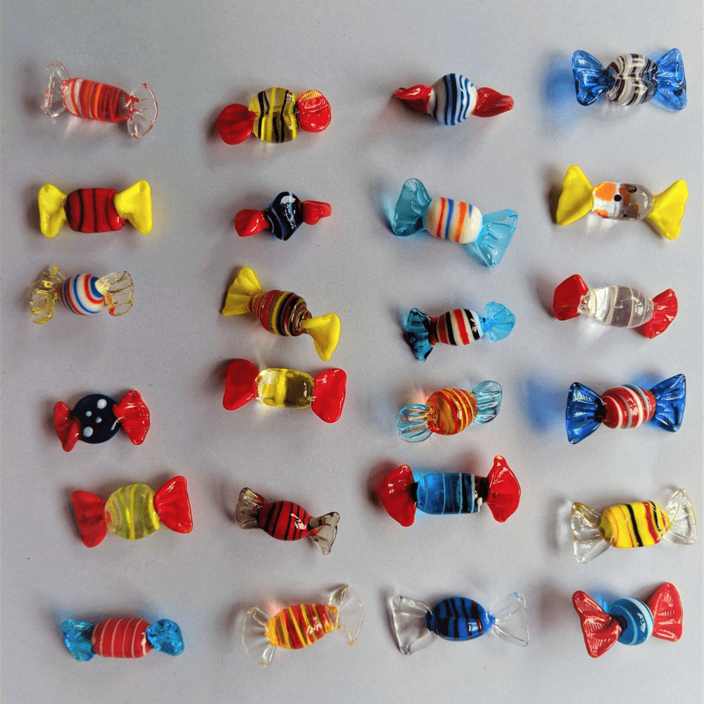 Mini Glass Sweets | Assorted Pack of 24 | Handmade
