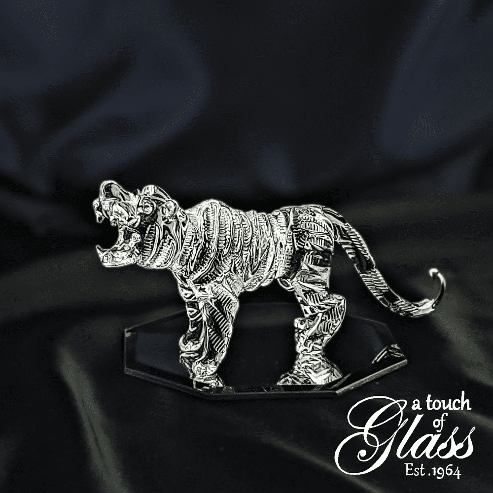 Tiger Clear Glass Figurine