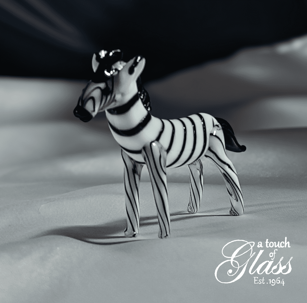 Zebra Glass Figurine