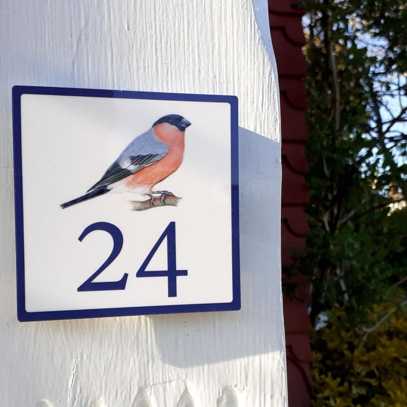 Bullfinch house sign or wall plaque