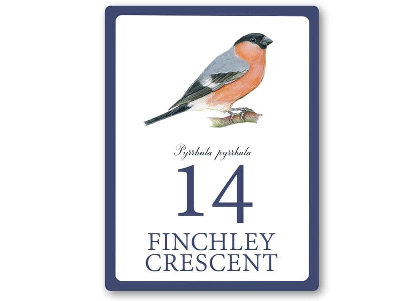 Bullfinch house sign or wall plaque