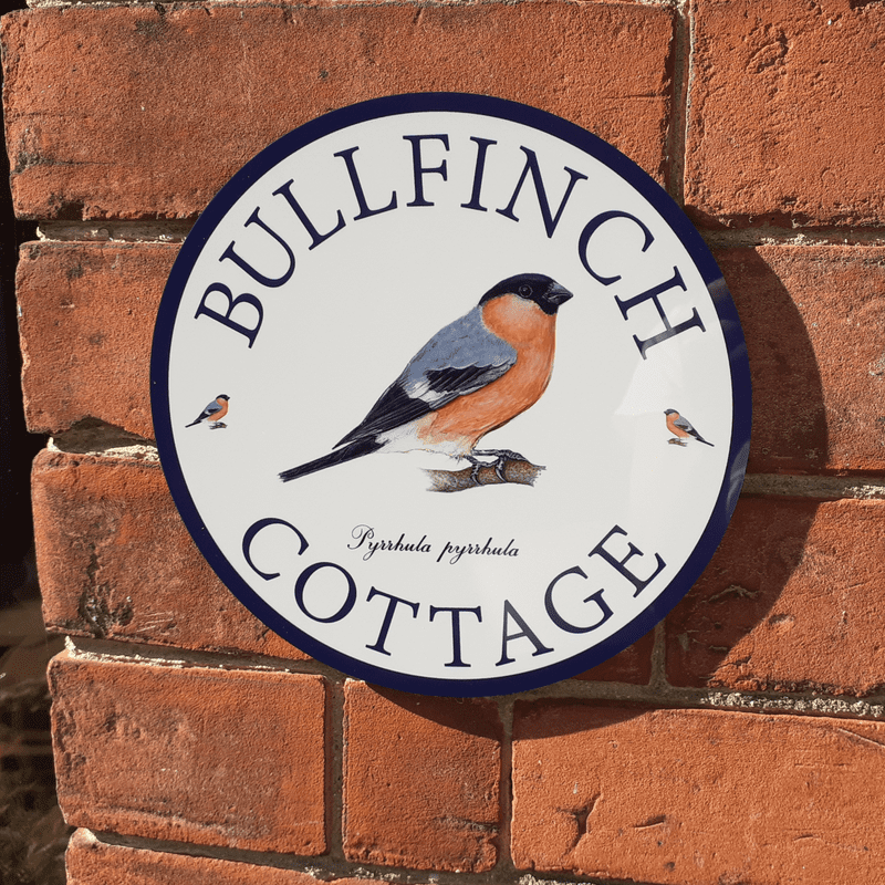 Bullfinch house sign or wall plaque