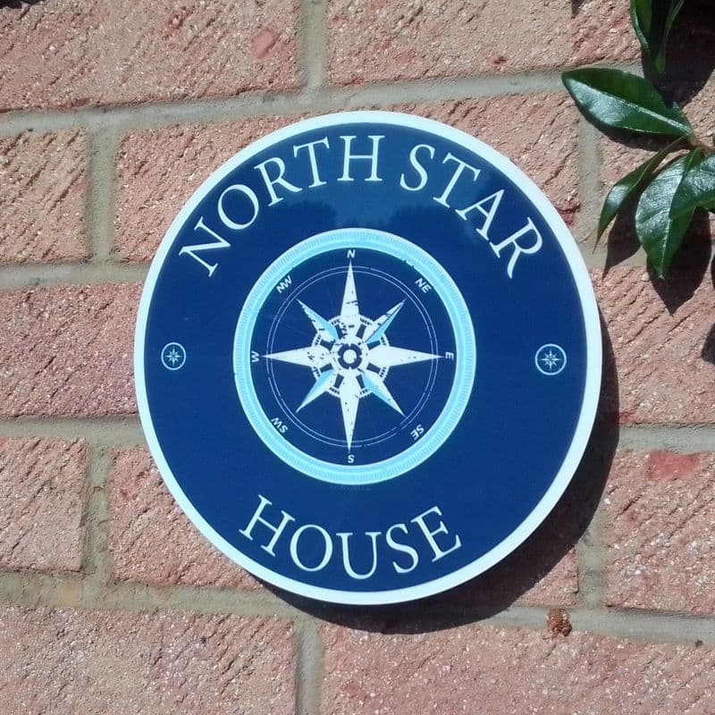 Compass house sign or wall plaque