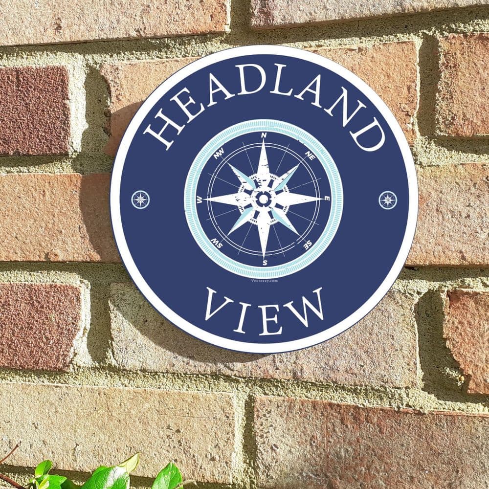 Compass house sign or wall plaque