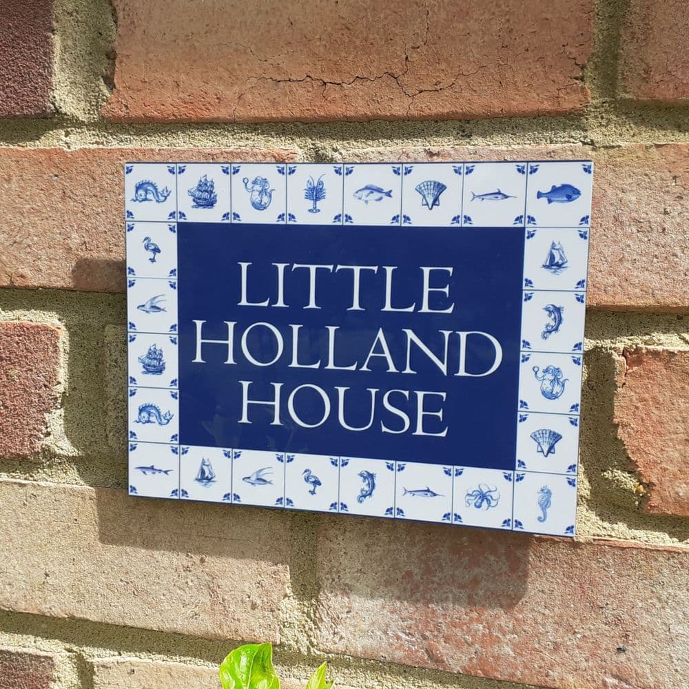 Dutch tiles house sign or wall plaque