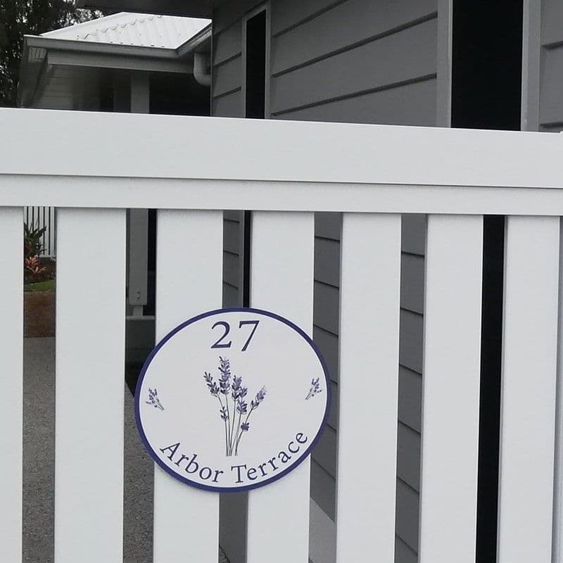 Lavender house sign or wall plaque