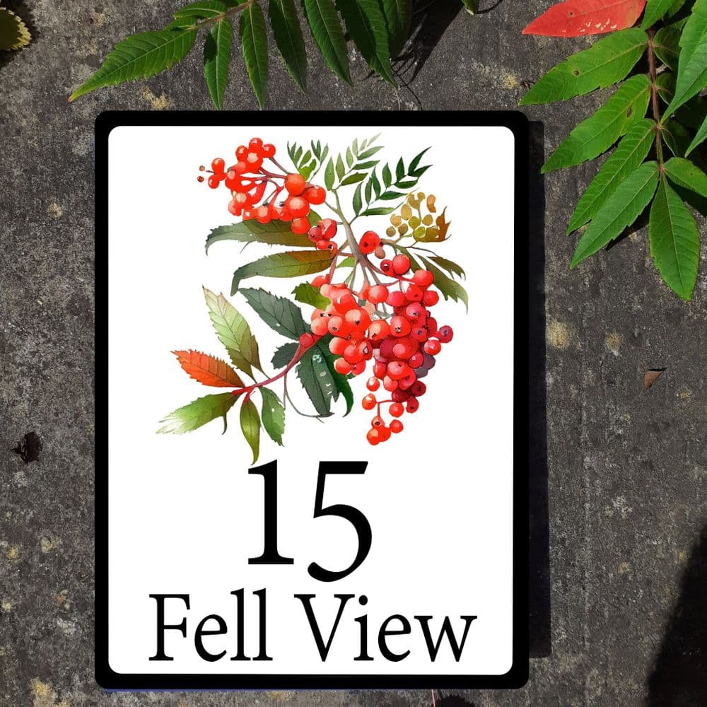 Rowan berries house sign or wall plaque