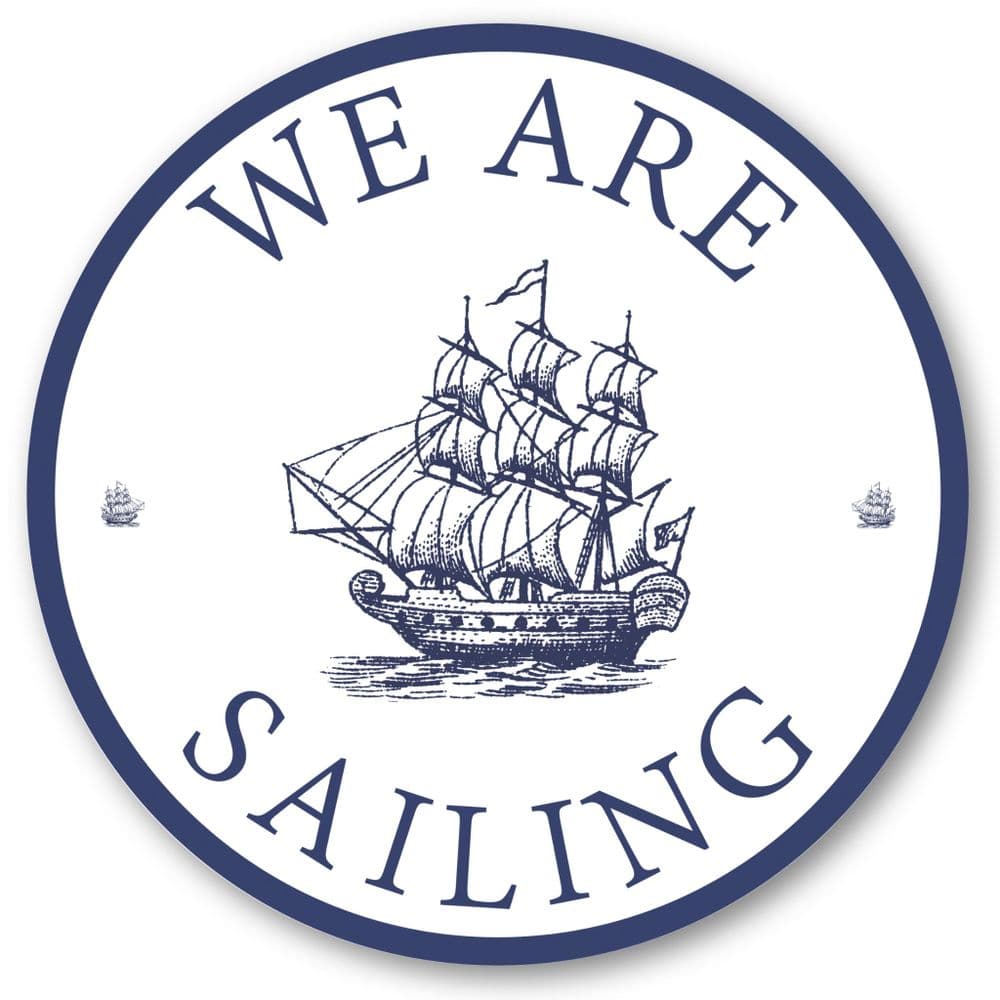 Sailing ship round house sign or wall plaque