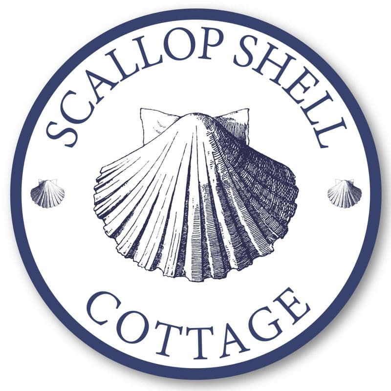 Scallop shell house sign or wall plaque