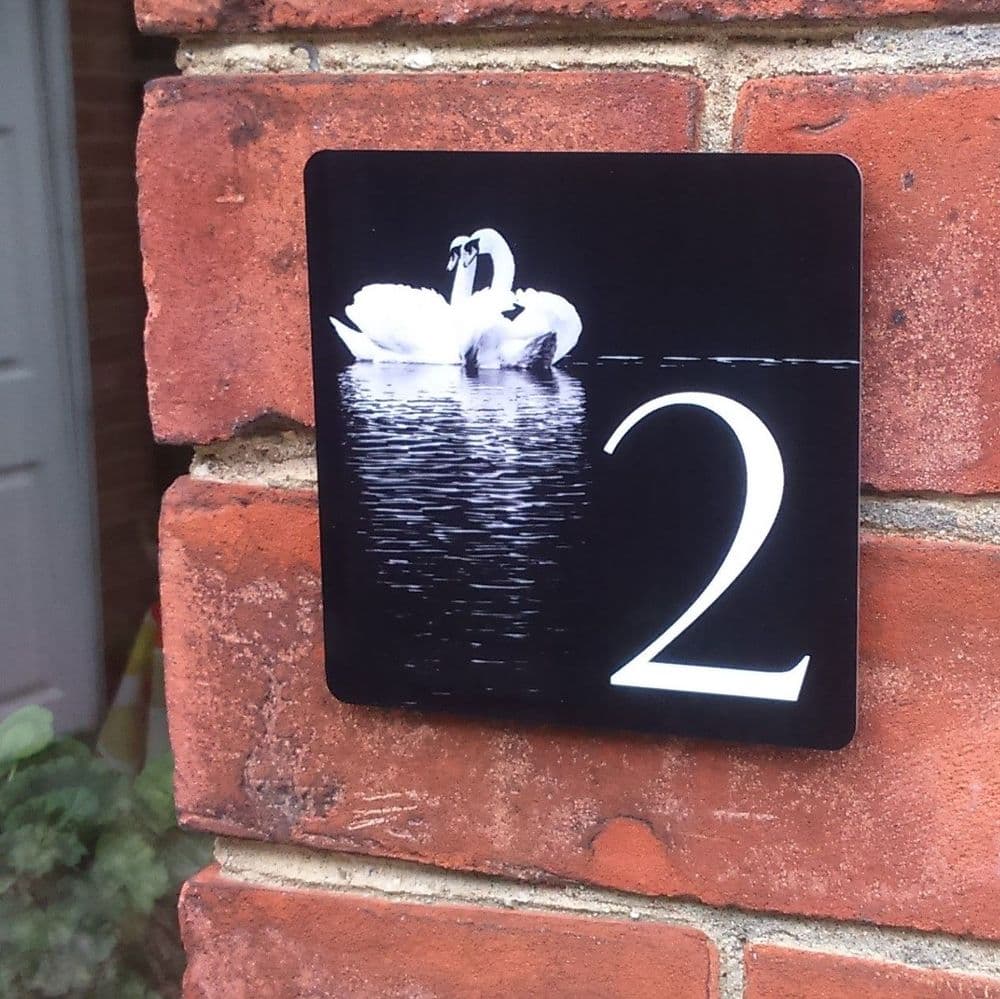 Swan house sign or wall plaque