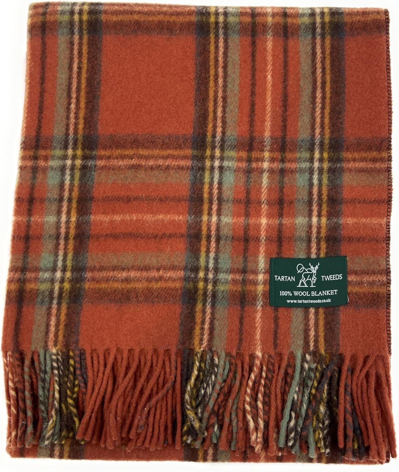 Antique Royal Stewart Tartan Knee Blanket 100 New Wool