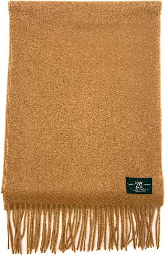 Camel Extra Fine Pure Cashmere Scarf 180 cm x 30 cm