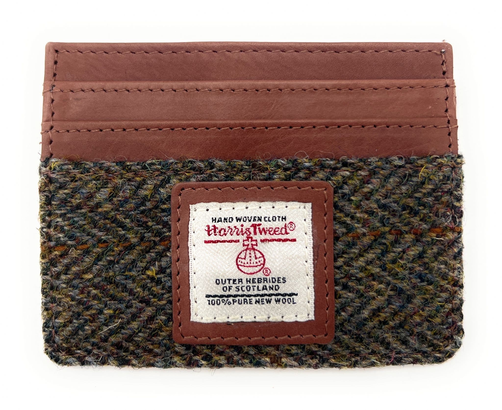 Harris Tweed Brown Herringbone Small Compact Double Sided Card Holder ...