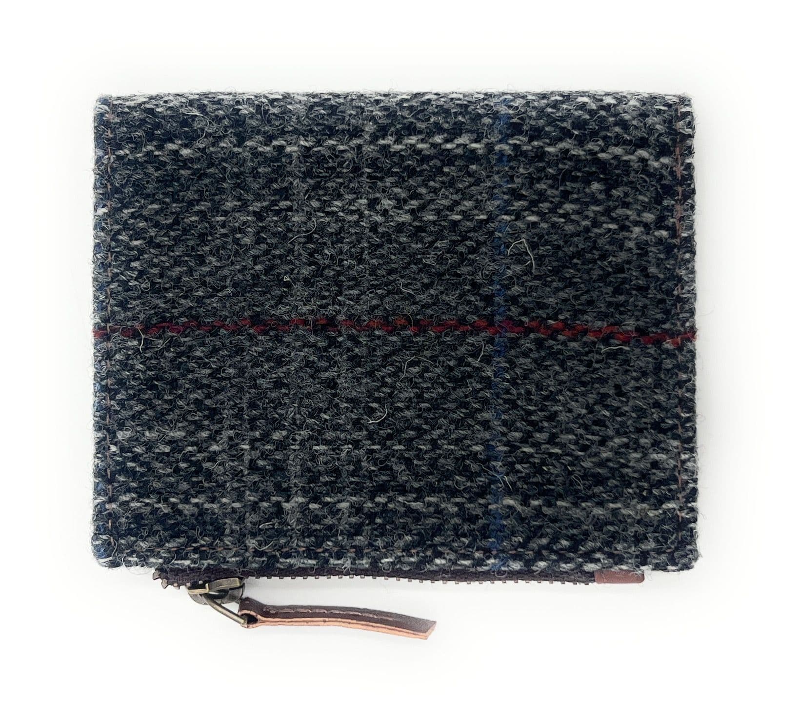 Harris Tweed Women s Grey Check Leather Bifold Wallet Card Holder with ...