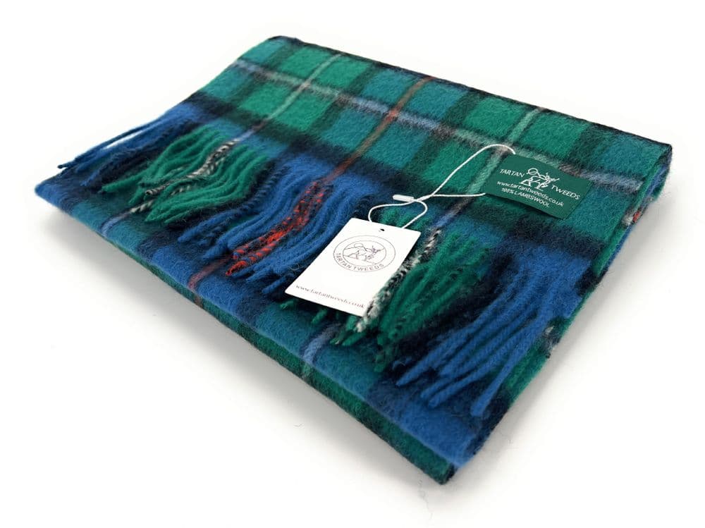 Mackenzie Ancient Tartan Large Lambswool Clan Scarf Unisex 180cm x 30cm