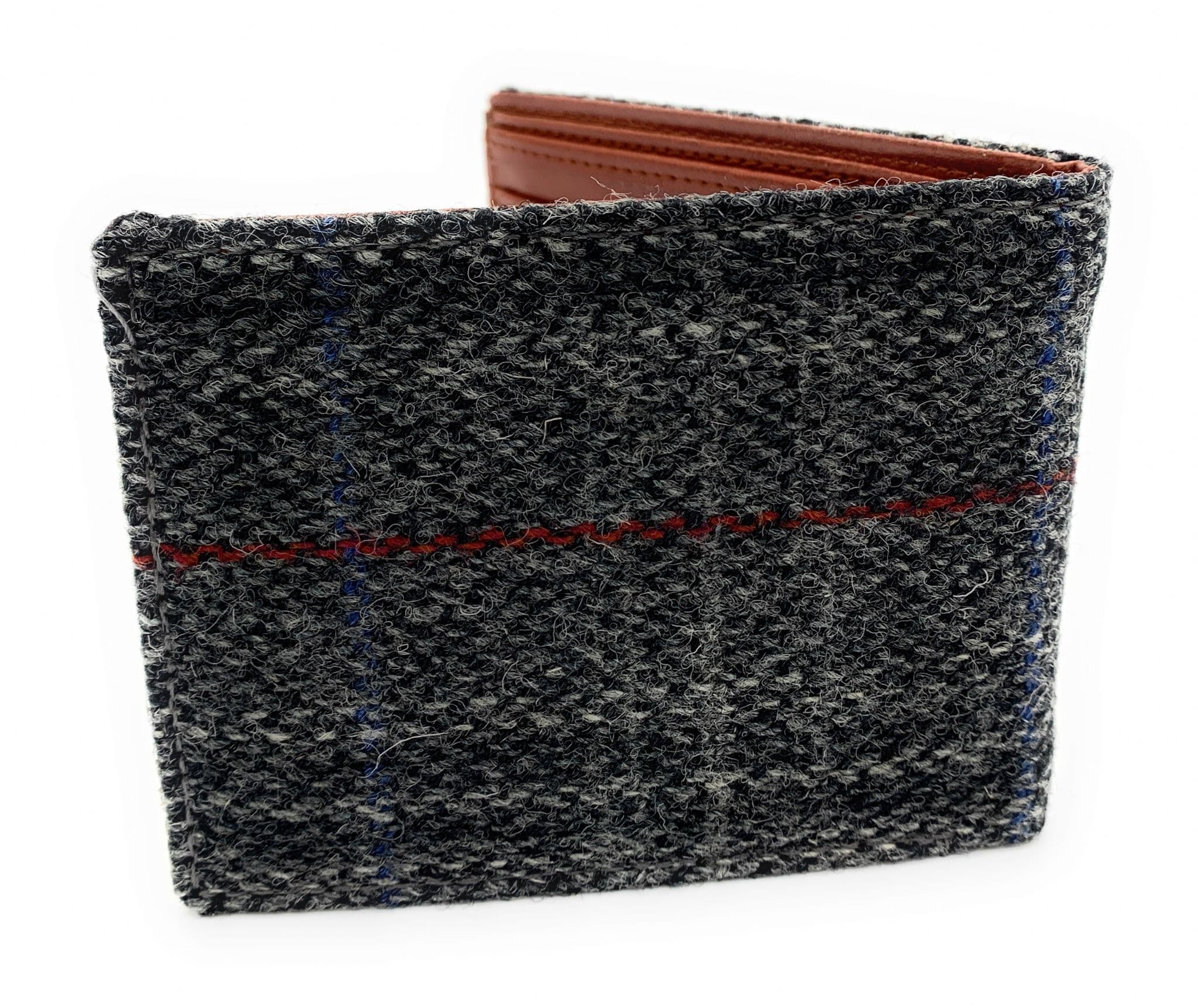 Men s Harris Tweed Bifold Wallet Grey Check