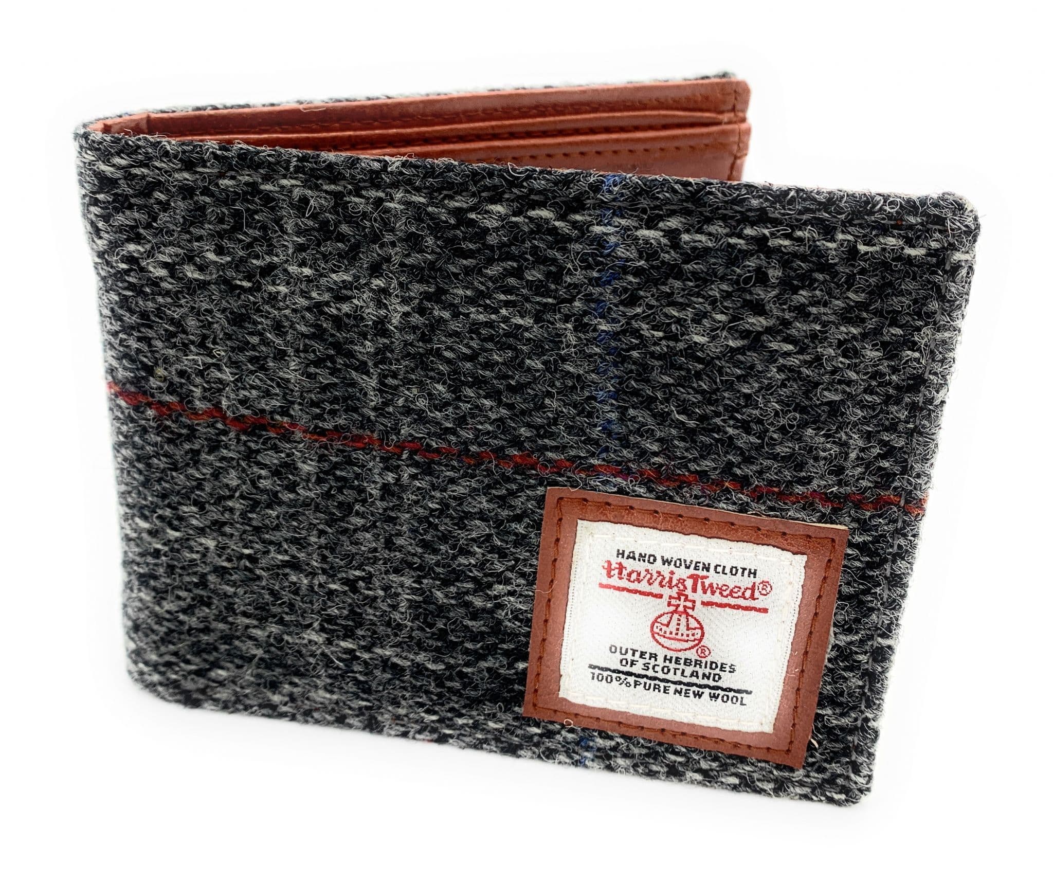 Men s Harris Tweed Bifold Wallet Grey Check