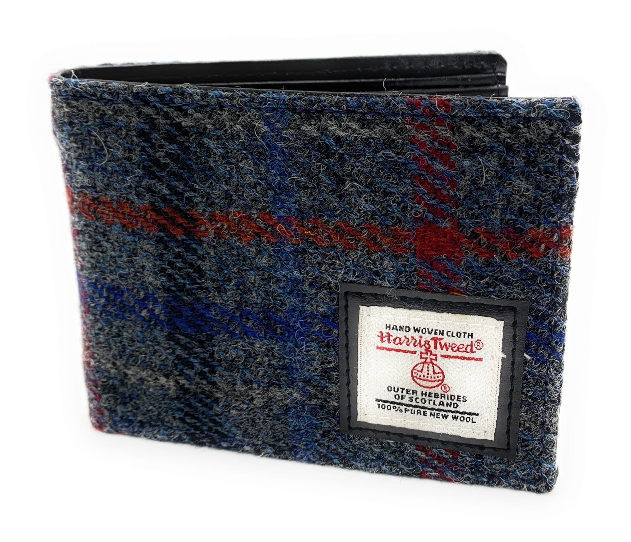 Men s Harris Tweed Bifold Wallet Slate Grey Check