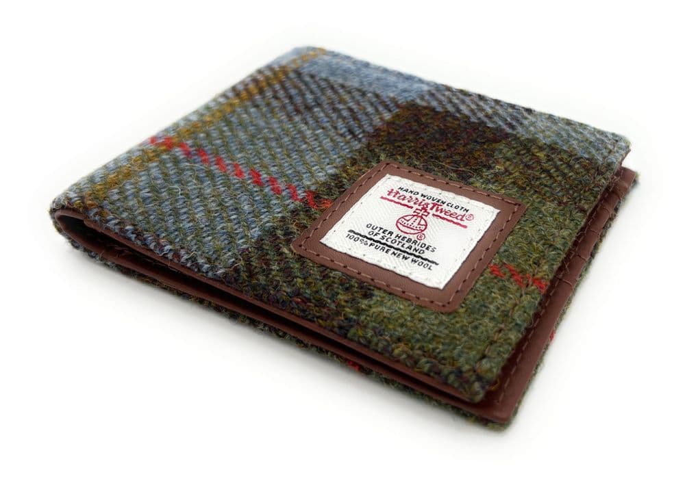 Men s Harris Tweed Real Leather Bifold Wallet Purse MacLeod