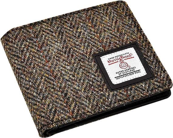 Harris Tweed Trifold Blocking Wallet Purse | Tartan Tweeds
