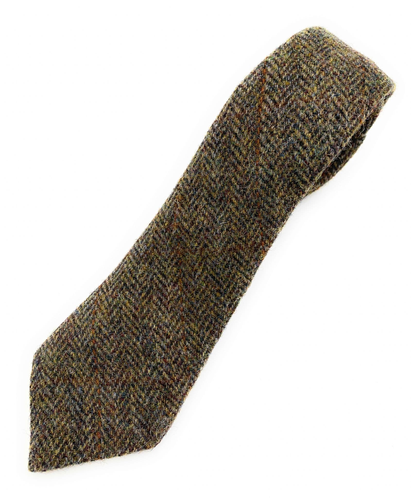 Mens Harris Tweed Brown Herringbone Necktie & Pocket Square Gift Set ...