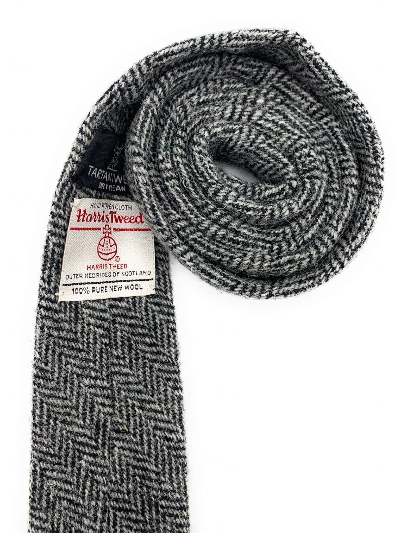 Mens Harris Tweed Grey Herringbone Necktie & Pocket Square Gift Set ...