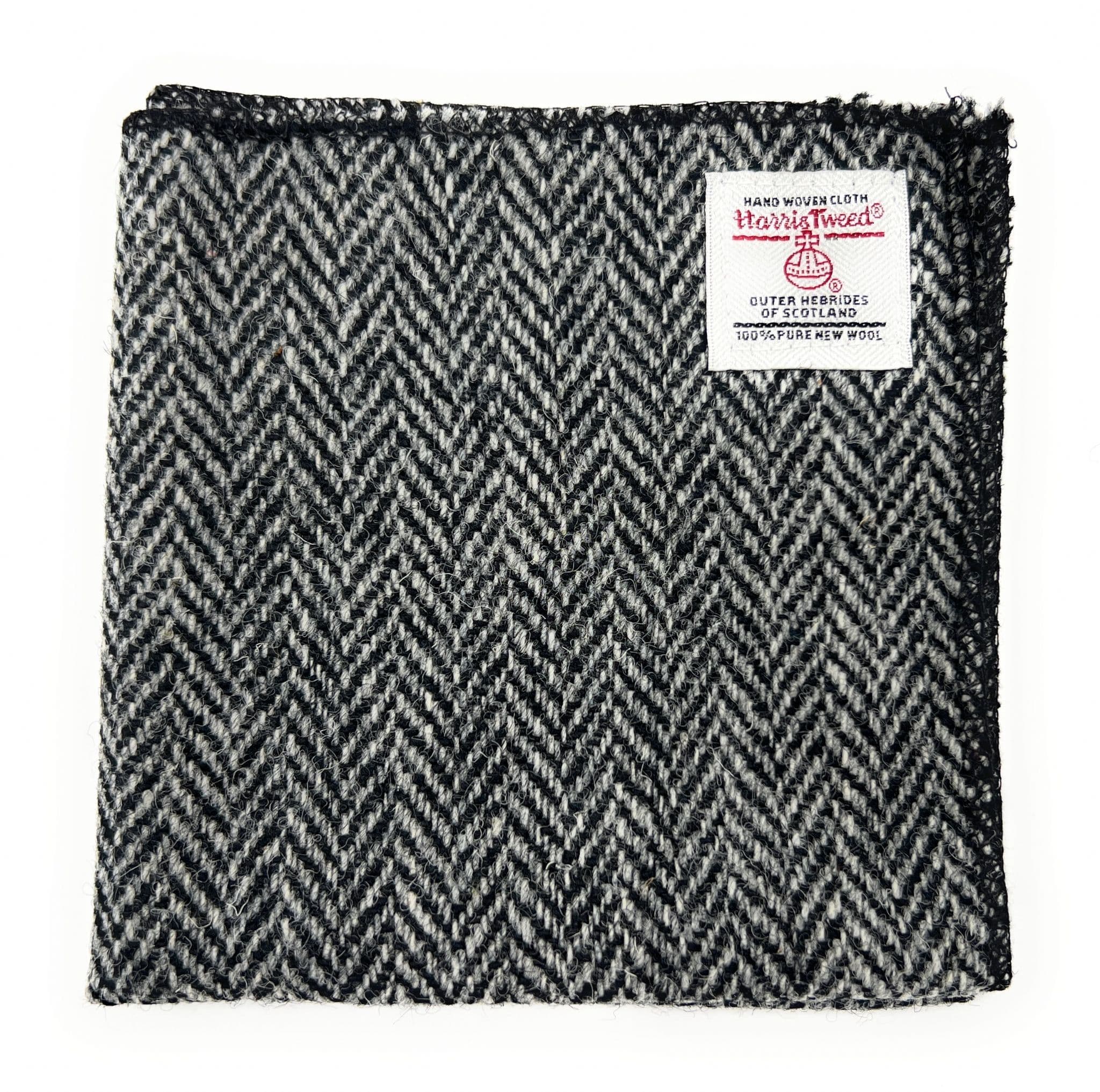 Mens Harris Tweed Grey Herringbone Necktie & Pocket Square Gift Set ...