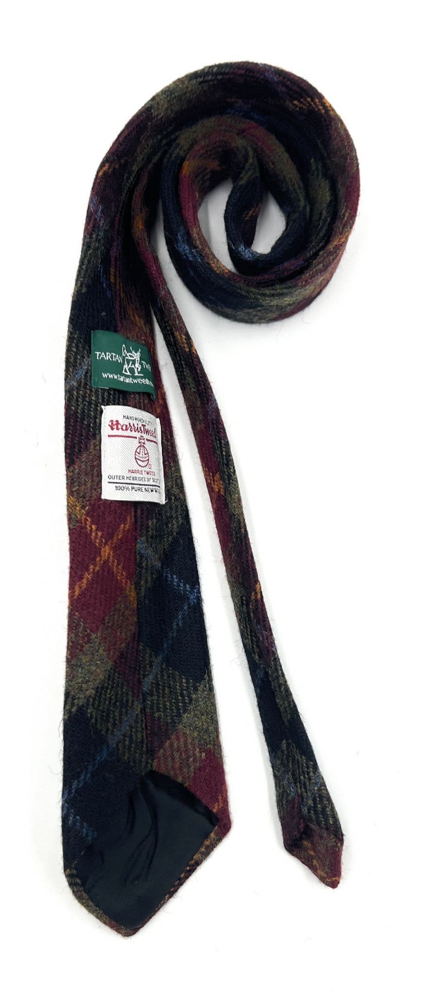 Mens Harris Tweed Rust Check Necktie Hand Made in the UK