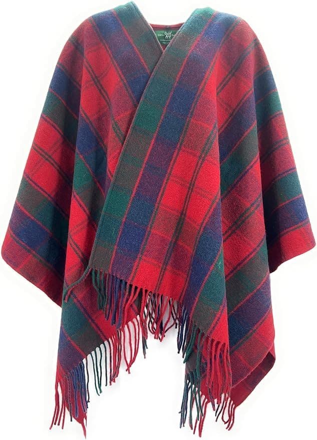Robertson Red Tartan Women s Pure Wool Cape