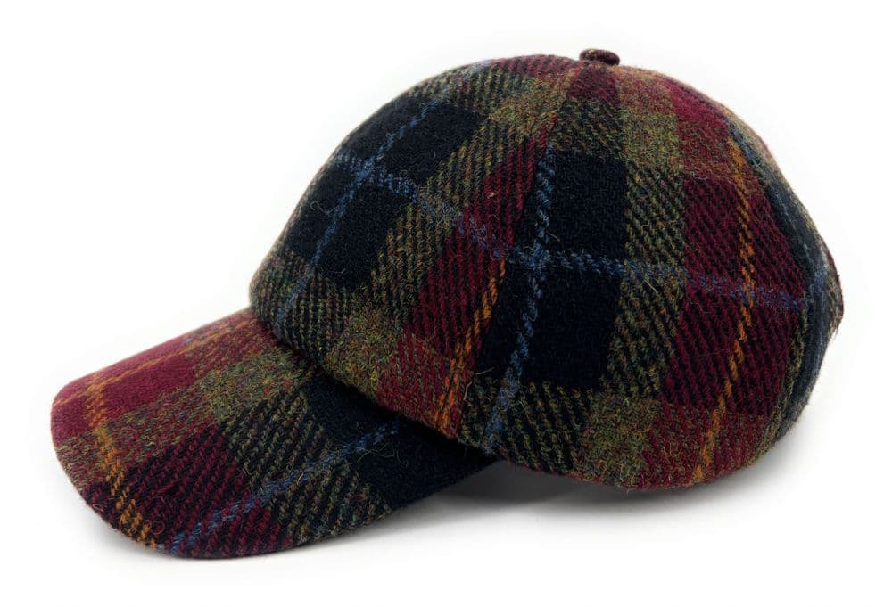 Rust Check Tweed Baseball Cap | Unisex Harris Tweed Hat