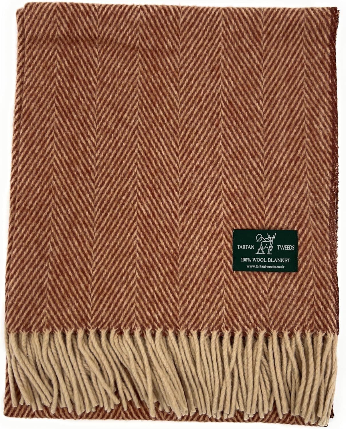 Rust Herringbone Knee Blanket 100 New Wool