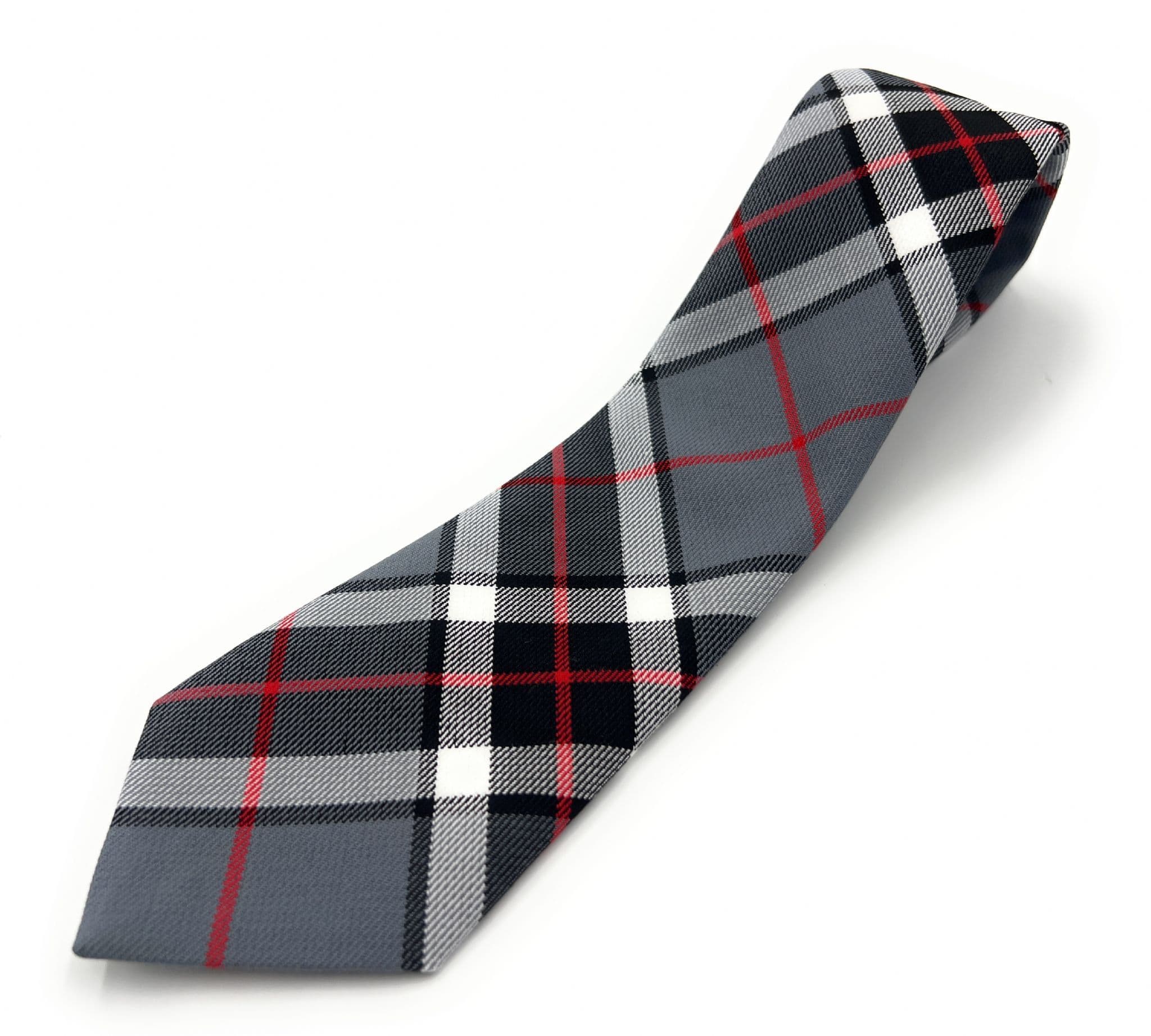 Thomson Grey Tartan Necktie British Made