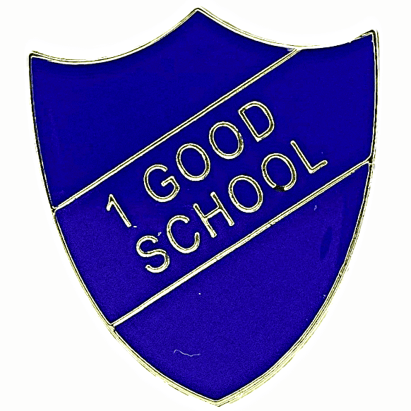 1 Good School Shield Badge Blue