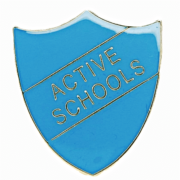 Active Schools Turquoise Blue Shield Badge