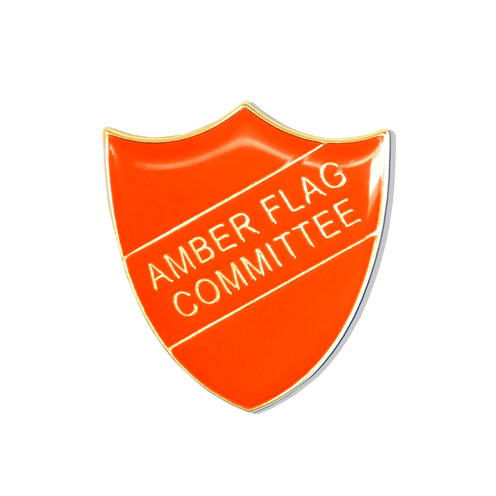 Amber Flag Committee Shield Badge Orange