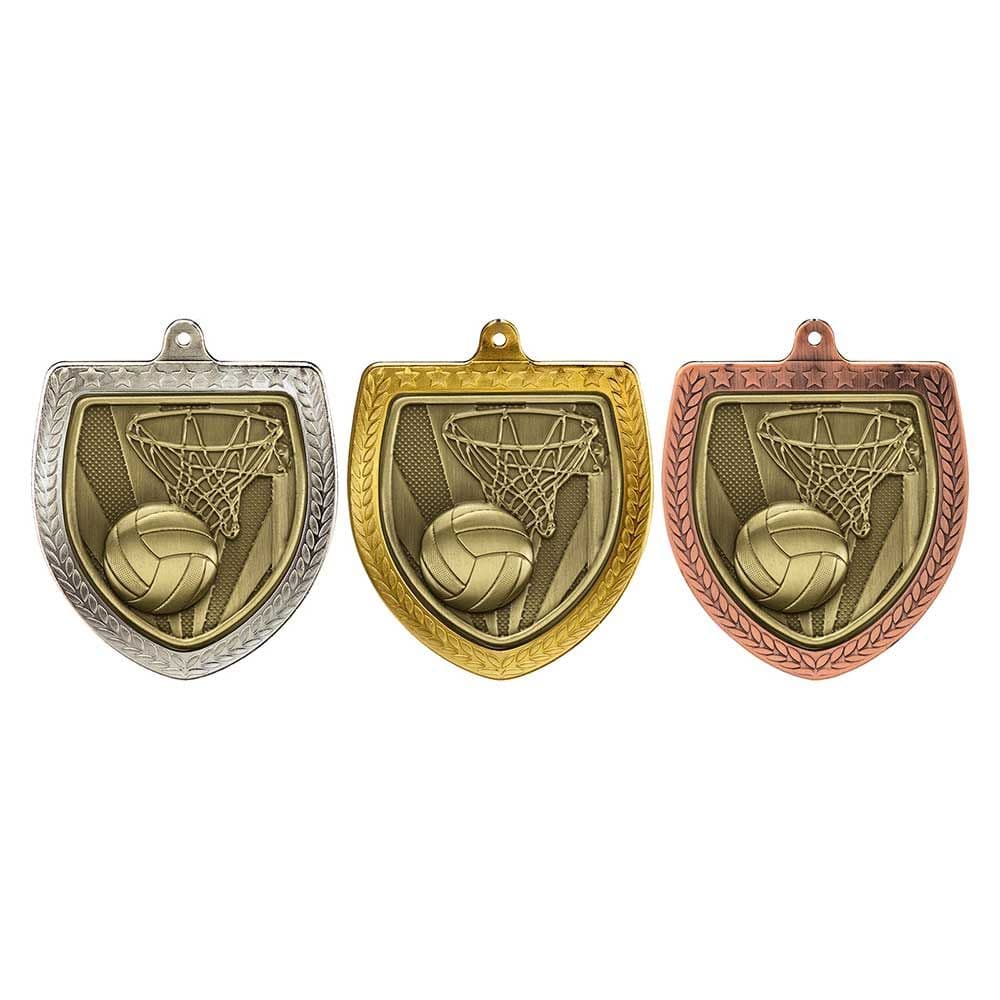 Netball Medal - 75mm - Cobra Shield